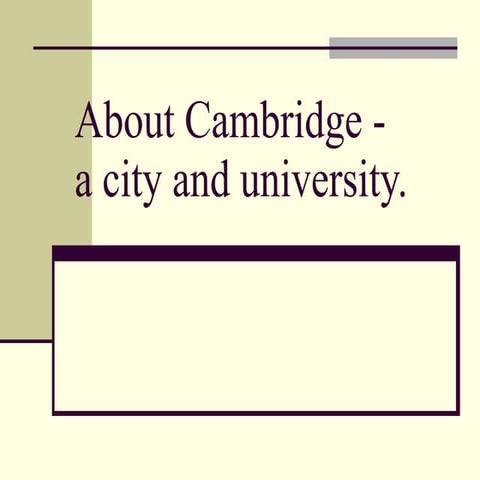 About cambridge a city and university | PPT