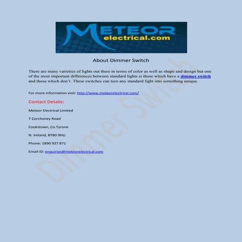 About dimmer switch | DOCX
