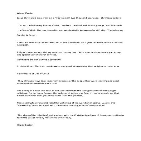 About easter text for kids | DOC
