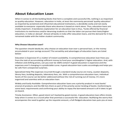 Education loan | PPTX