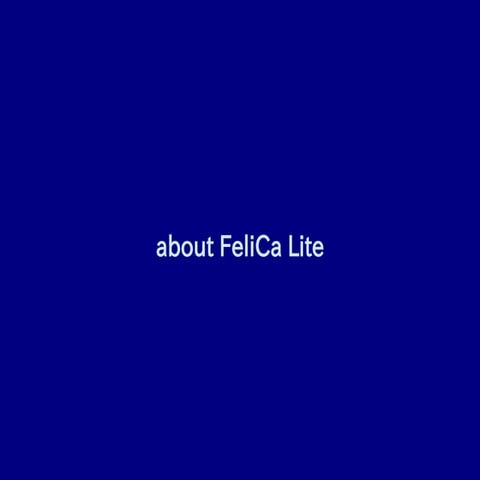 About FeliCa Lite(日本語) | PDF