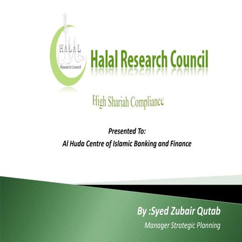 Halal Research Council: Introduction | PDF