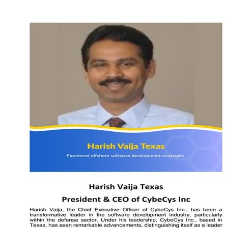 Biography and History of Harish Vaija, Texas | PDF
