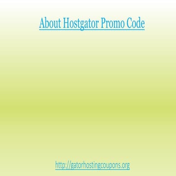 About hostgator promo code | PPT
