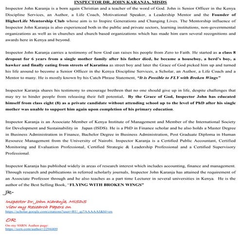 About inspector john karanja;;;; | PDF