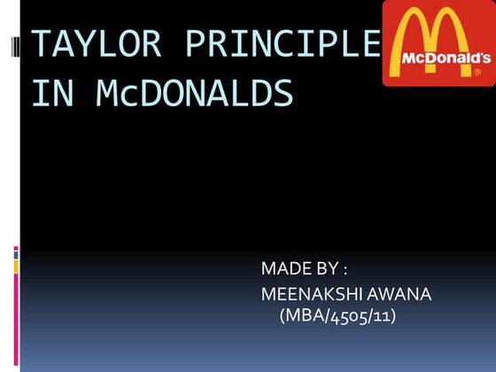 McDonalds Training and Development | PPT