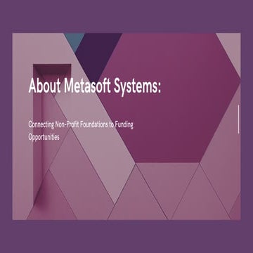 About Metasoft Systems: Connecting Non-Profit Foundations to Funding ...