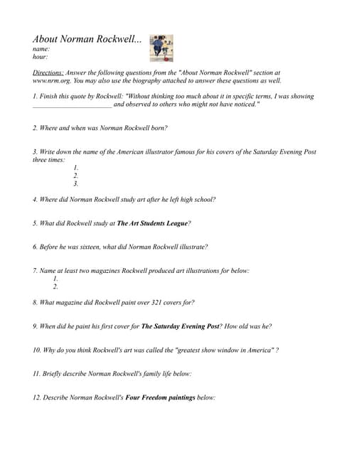 Norman rockwell webquest | PDF