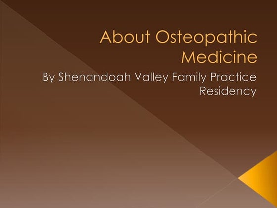 Presentation1 Osteopathic Medicine-CAM | PPTX | Physical Therapy | Wellness