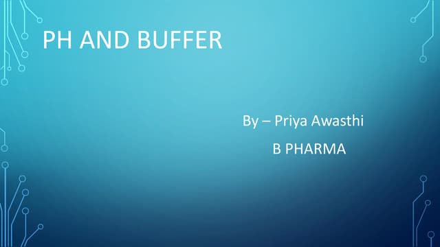 Buffers in biological systems | PPTX