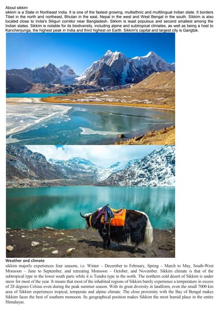 Sikkim Art Integration Project Presentation | PPTX