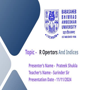 Understanding Operators in R Programming | PPTX