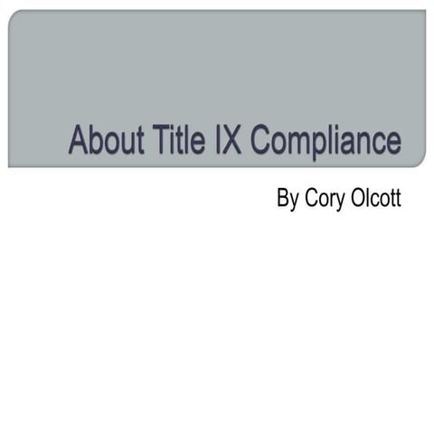 About Title IX Compliance | PPT