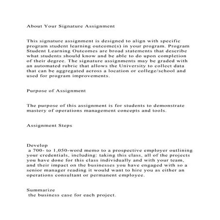 About Your Signature AssignmentThis signature assignment is de.docx