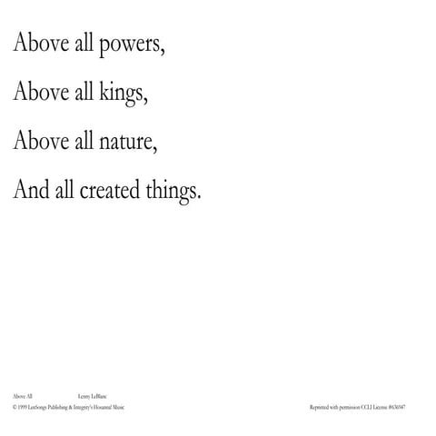 Above All | PPT