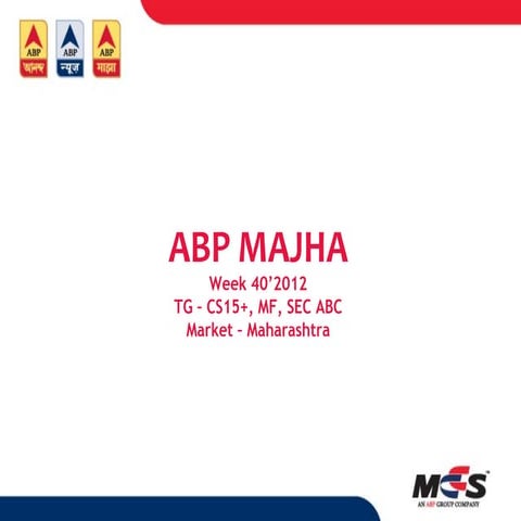 Abp majha research snapshot week 40'12 | PPT
