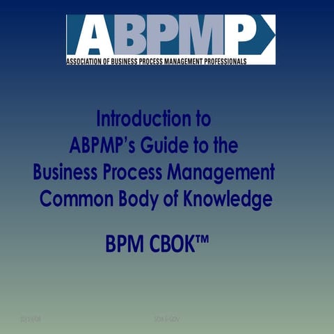 Abpmp Cbok May 2008 | PPT
