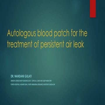 Autologous blood patch for the treatment of pal | PPTX