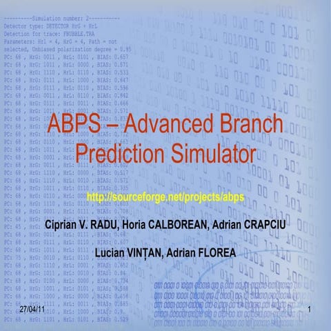 ABPS - Advanced Branch Prediction Simulator | PPT