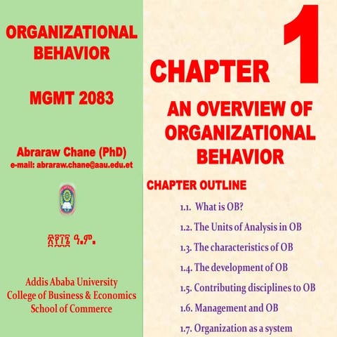 Organization behavior second year for marketing management student | PPT