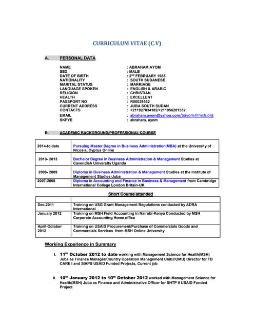 CURRICULUM VITAE peter | PDF