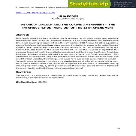 Abraham Lincoln And The Corwin Amendment - The Infamous Ghost Version ...