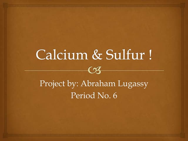 Sulfur Model Science Project