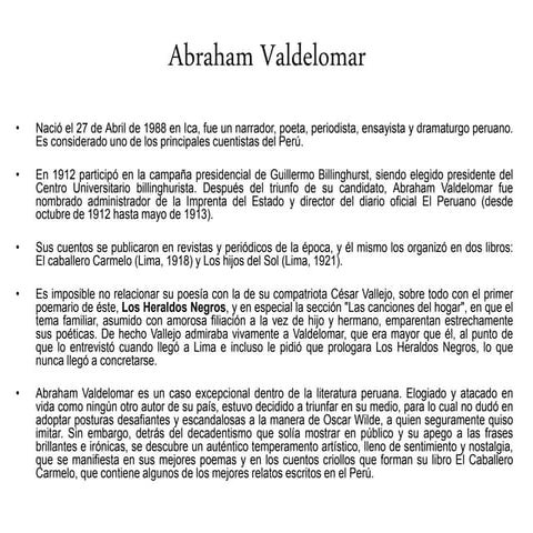 Abraham Valdelomar | PPTX