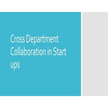 Cross Department collaboration for Product Managers in a Scale Up | PDF