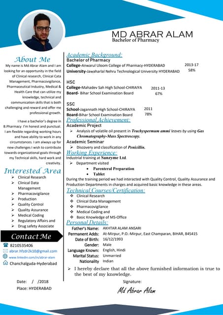 ABROAD RESUME OF NAZIR | PDF