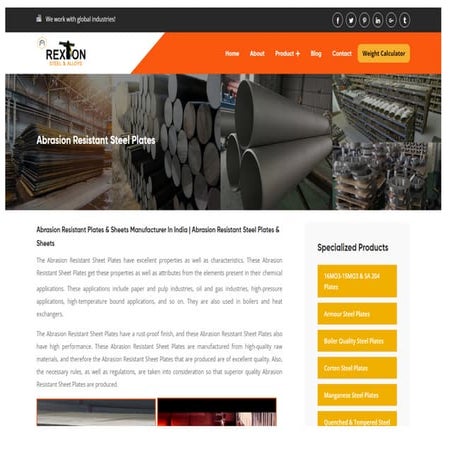 Abrasion Resistant Steel Plates, Abrex 400 /450 /500 /600 Plates ...