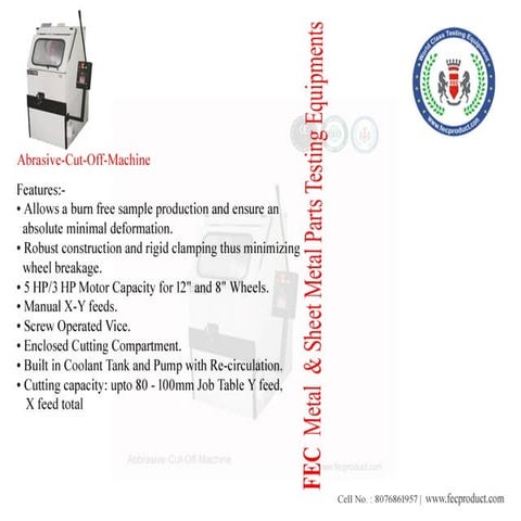 Abrasive cut off machine copy | PPT