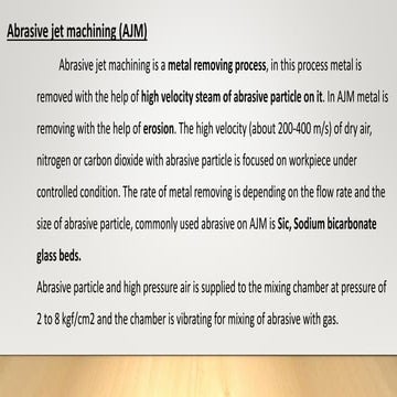 Abresive jet machining (AJM) | PPT