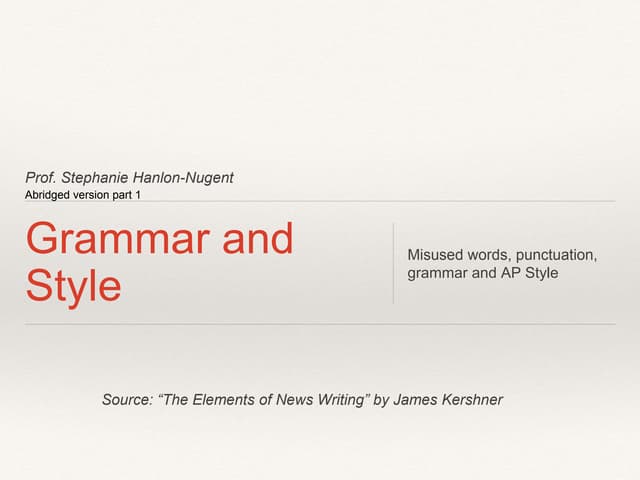 Copy-editing NewSymbols and AP Style.ppt