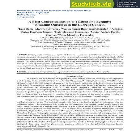 A Brief Conceptualization Of Fashion Photography Situating Ourselves In ...