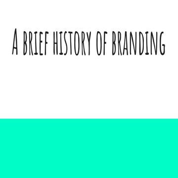 A brief history of brands | PDF