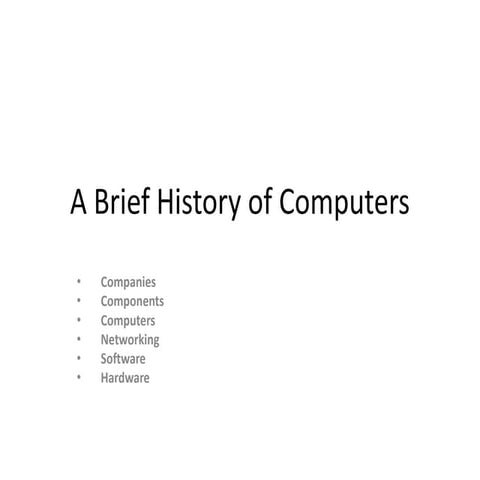 A brief history of computers | PPT