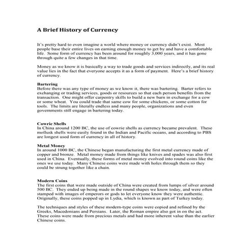 A brief history of currency | PDF