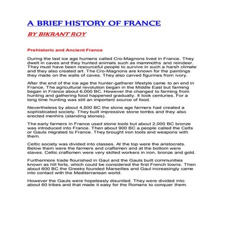 A Brief History Of France | DOCX
