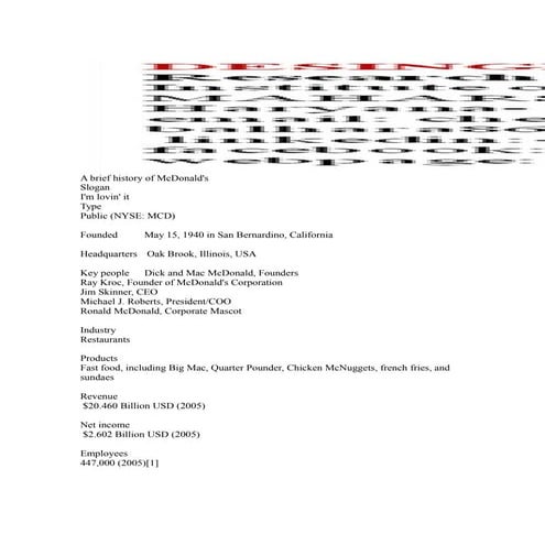 A brief history of mc donald | DOC