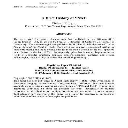 A brief history of 'pixel' | PDF