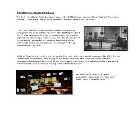 A brief history of radio advertising | DOCX