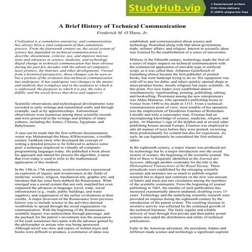 A Brief History Of Technical Communication | PDF
