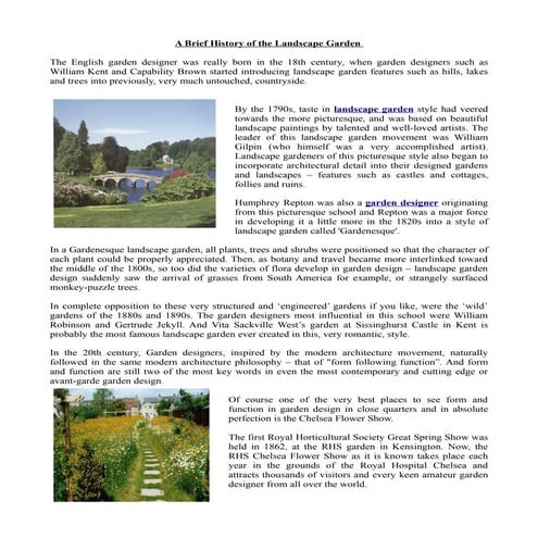 A brief history of the landscape garden | DOC