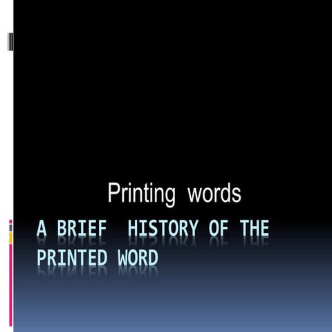 Early printed book | PPTX