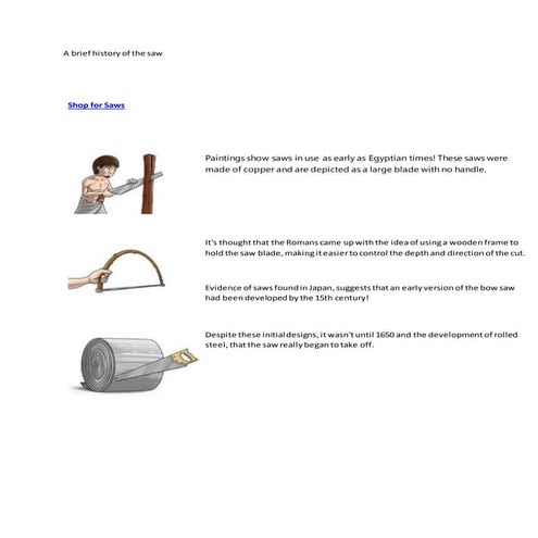 A brief history of the saw | DOCX