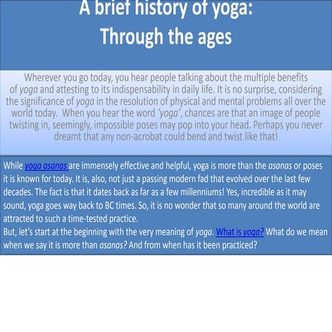 A brief history of yoga | PPTX