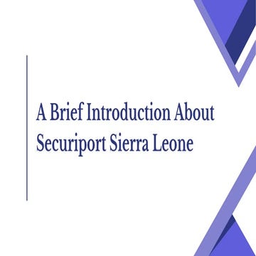 A Brief Introduction About Securiport Sierra Leone | PDF