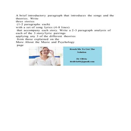 A brief introductory paragraph that introduces the songs and the the ...