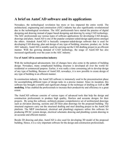 AutoCAD Report 2021 (Internship Project) | PDF | Graphics Software | Computer Software and ...